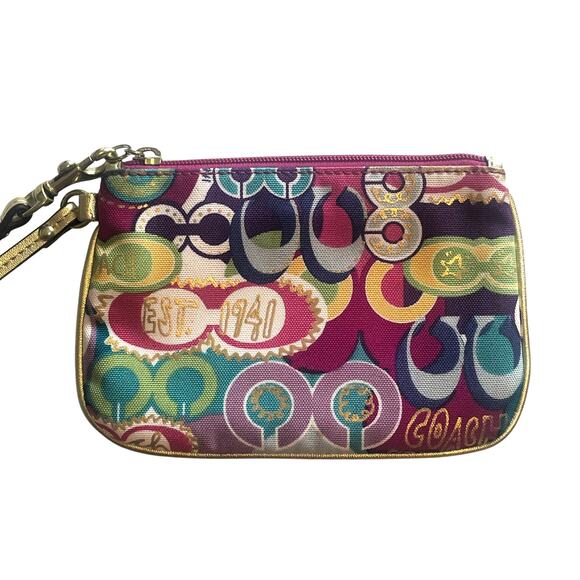 Coach | Bags | Coach Poppy Pop Graffiti Wristlet Womens Colorful ...